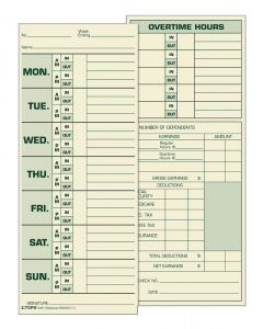 Time Cards - Business Forms - Forms & Records