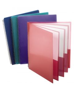 red pocket folder without brads