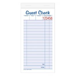 Adams Guest Check Pad, 2-part, carbonless, 50 SH/PD, 10/PK