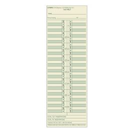 TOPS Time Card, semi-monthly, manila, green ink front, red back, 500 CD/BX