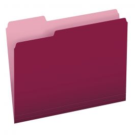 Pendaflex Two-Tone Color File Folders, Letter Size, Burgundy, 1/3 Cut ...