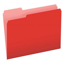 Pendaflex Two-Tone Color File Folders, Letter Size, Red, 1/3 Cut, 100/BX