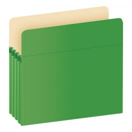 Pendaflex Color File Pockets, Letter Size, Green, 3.5" Expansion, 25/BX