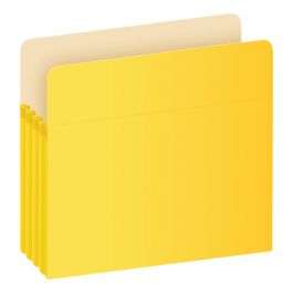Pendaflex Color File Pockets, Letter Size, Yellow, 3.5" Expansion, 25/BX