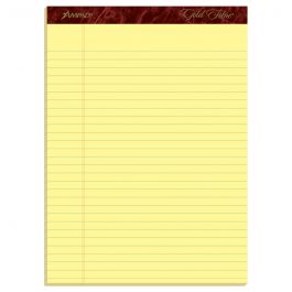 Ampad Gold Fibre Writing Pads, 8-1/2" x 11-3/4", Legal Rule, Canary ...