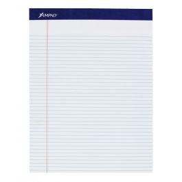 Ampad Legal Ruled Pad, 8-1/2" x 11", Narrow Ruled, White, 50 SH/PD, 4 PD/PK