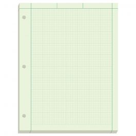 Ampad Engineering Computation Pad, 8-1/2" x 11", Glue Top, Margin/Cross ...