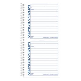 TOPS Memorandum Note Book, 2-Part Carbonless, 2/PG, 100 ST/BK