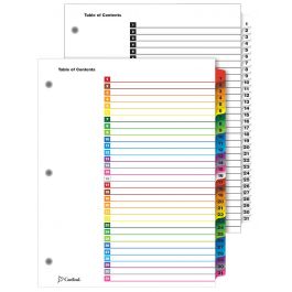 Cardinal OneStep Printable Table of Contents Dividers, 1-31, White