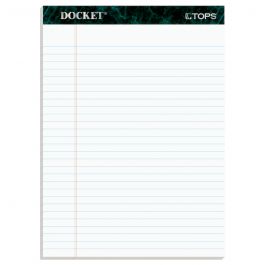 TOPS Docket Writing Pads, 8-1/2" x 11-3/4", Legal Rule, White Paper, 50 ...