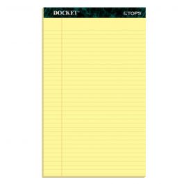 TOPS Docket Writing Pads, 8-1/2" x 14", Legal Rule, Canary Paper, 50 ...