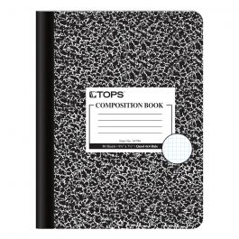 TOPS Composition Book, 9-3/4" x 7-1/2", Graph Rule, Black Marble Cover ...