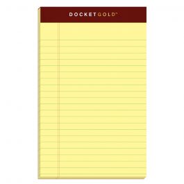 TOPS Docket Gold Writing Pads, 5" x 8", Jr. Legal Rule, Canary Paper ...