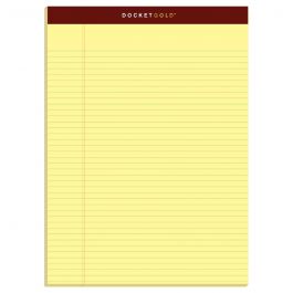 TOPS Docket Gold Writing Pads, 8-1/2" x 11-3/4", Narrow Rule, Canary ...