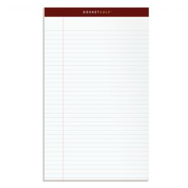 TOPS Docket Gold Writing Pads, 8-1/2" x 14", Legal Rule, 50 Sheets, 12 Pack