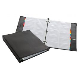 Cardinal Sewn Business Card File Binder, Black
