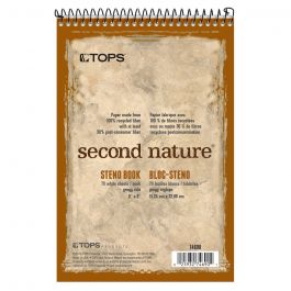TOPS Second Nature Steno Books, 6" x 9", Gregg Rule, 70 Sheets, 4 Pack