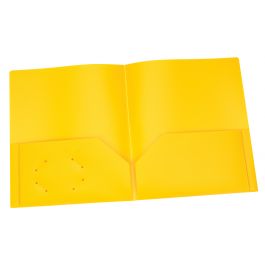 Oxford Yellow Two Pocket Poly Portfolio