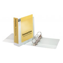 Cardinal EconomyValue ClearVue Slant-D Ring Binder, 3", w/Packaging, White