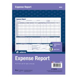 Adams Expense Report, Weekly, 2-Part, Carbonless, 50/PK
