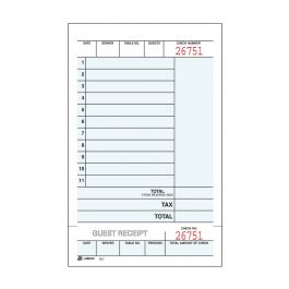 Adams Guest Check Unit Sets, 2-Part, Carbonless, 250/PK