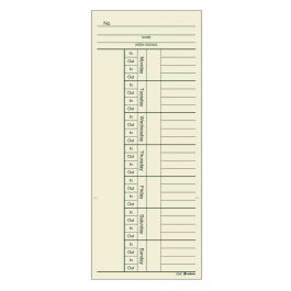 Adams Time Card, Weekly, 2-sided, with overtime, 200 CD/PK