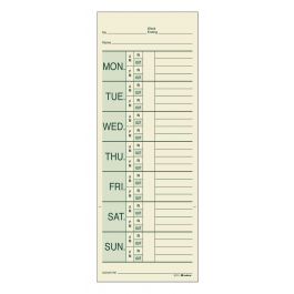 Adams Time Card, Weekly, 2-sided, Named Days, 200 CD/PK