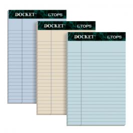 TOPS Docket Writing Pads, 5" x 8", Jr. Legal Rule, Assorted Colors ...