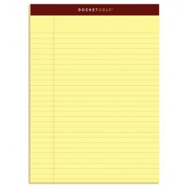 TOPS Docket Gold Writing Pads, 8-1/2" x 11-3/4", Legal Rule, Canary ...