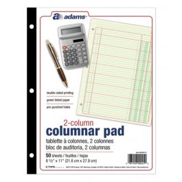 Adams Columnar Pad, 2 Col, 11" x 8-1/2", 12 EA / CT