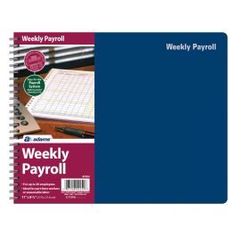 Adams Adams Weekly Payroll Record, 20 Employee Capacity, Spiral, 8-1/2 ...