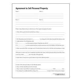 Adams Agreement To Sell Personal Property, Forms and Instructions