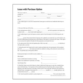 Adams Lease With Purchase Option, Forms and Instructions