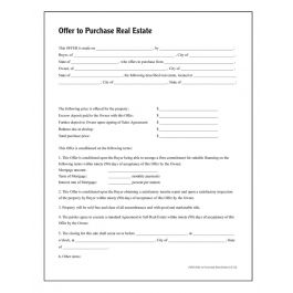 Adams Offer To Purchase Real Estate, Forms and Instructions