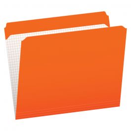 Pendaflex Color File Folders with Interior Grid, Letter Size, Orange ...