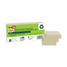 Redi-Tag® 100% Recycled Self-Stick Notes, 1.5" x 2", Pale Yellow, 1,200 ...