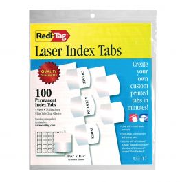 Redi-Tag® Laser Printable Index Tabs, 1-1/8", 100/Pack