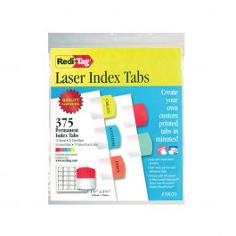 Redi-Tag® Laser Printable Index Tabs, 1-1/8" Colored, 375/Pack