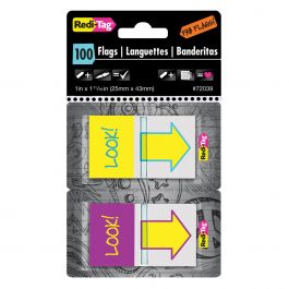 Redi-Tag® "Look!" Large Arrow Page Flags, 100/Pack