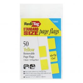 Redi-Tag® Write-On Flags, Yellow, 50/Pack