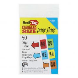 Redi-Tag® "Sign Here" Arrow Flags, 5 Colors, 50/Pack