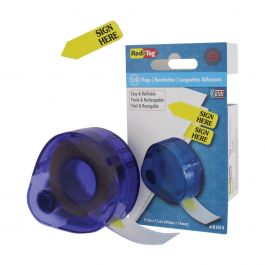 Redi-Tag® "Sign Here" Page Flags, Hand Dispenser - Yellow, 120/Pack