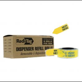 Redi-Tag® "Sign Here" Flag Refill, 5 Different Colors, 720/Pack