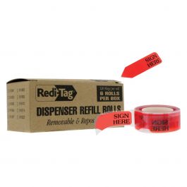 Redi-Tag® "Sign Here" Flag Refill, Red, 720/Pack
