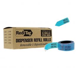 Redi-Tag® "Sign Here" Flag Refill, Blue, 720/Pack