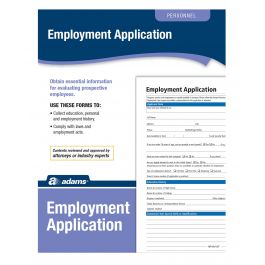 Adams Application for Employment, Forms and Instructions