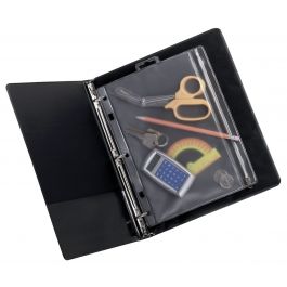 Oxford Zipper Binder Pockets - Clear Plastic, 10.5" x 8"
