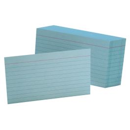 Oxford Ruled Color Index Cards, 3" x 5", Blue, 100 Per Pack