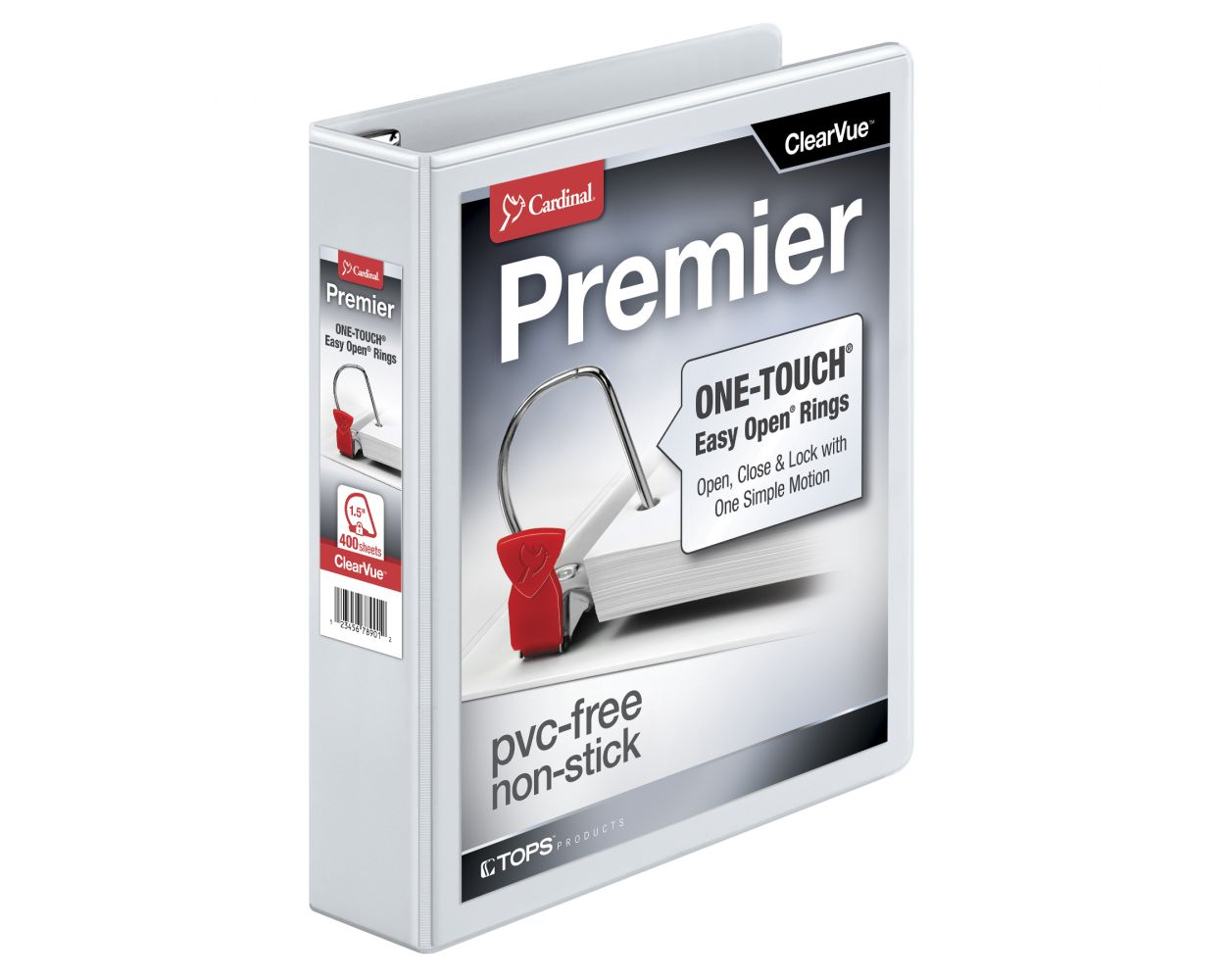 Cardinal Premier Easy Open ClearVue Locking Slant-D Ring Binder, 1.5 ...
