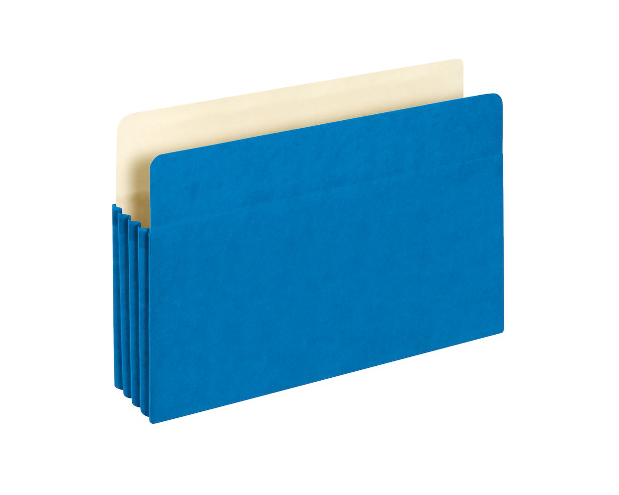 Pendaflex Colored File Pockets, 3.5", Blue, Legal, 25/BX, Bulk
